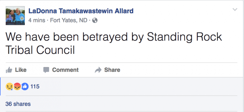 Breaking Standing Rock Tribal Council Betrays Water Protectors Sends