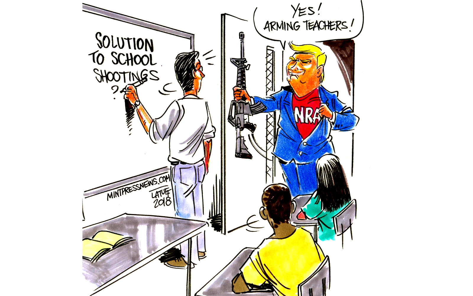 Editorial Cartoon: Donald Trump National Rifle Association Gun Control