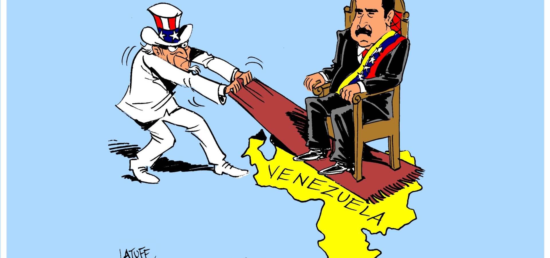 editorial cartoon: US regime change of Nicolas Maduro in Venezuela