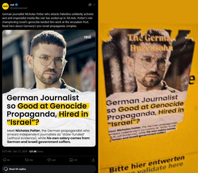 German Journalist Faces Jail for Criticizing Israeli Reporter